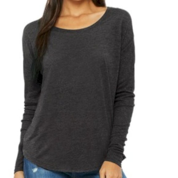 Bella Canvas | Tops | Gray Light Weight Soft Flowy Long Sleeve Top Size ...